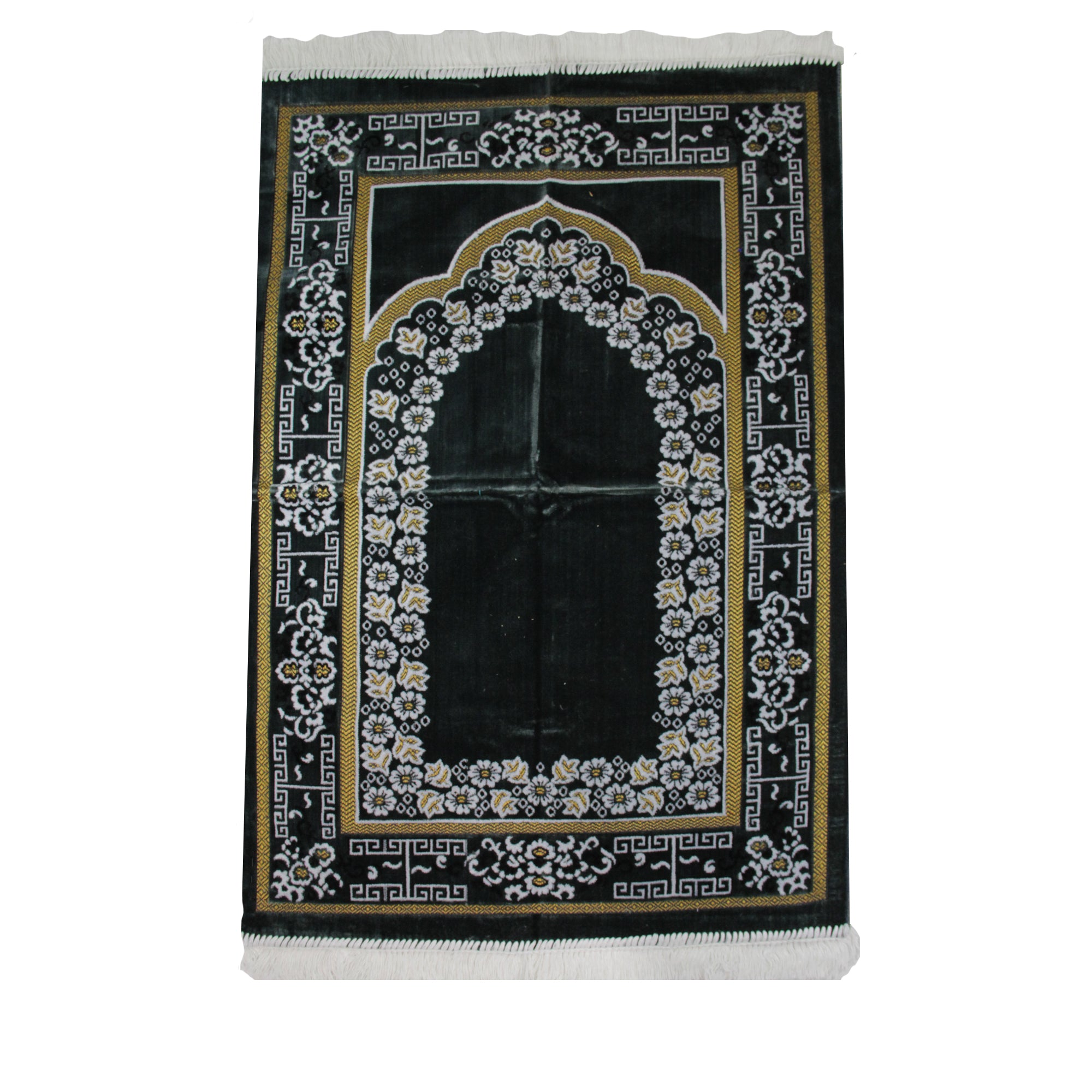 Ultra Wide Premium Gray and Gold Turkish Rug Prayer Mat Janamaz Sajada ...