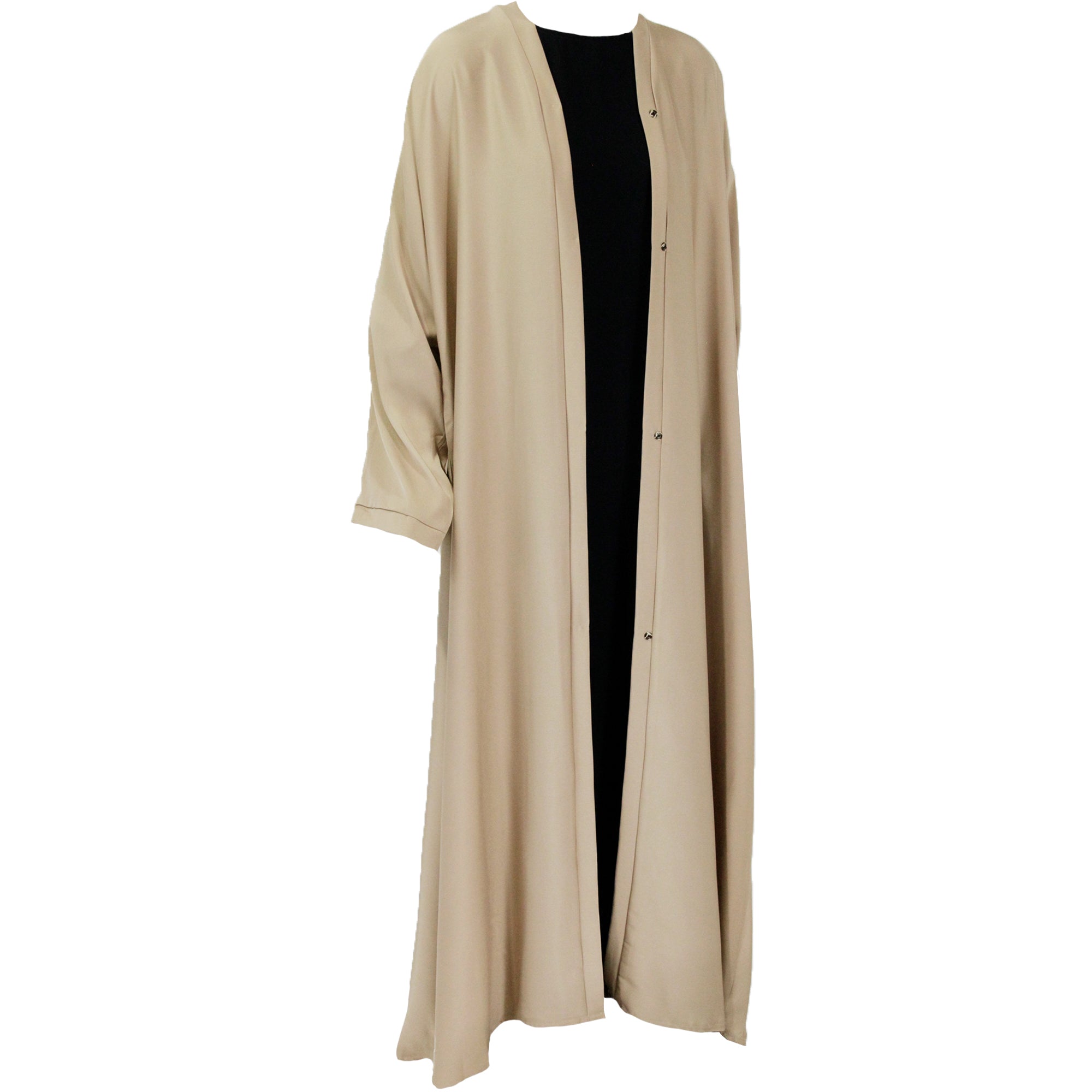 Hijaz Dark Brown Emirati Abaya Dress with Buttons WAD0011 – Muslim American