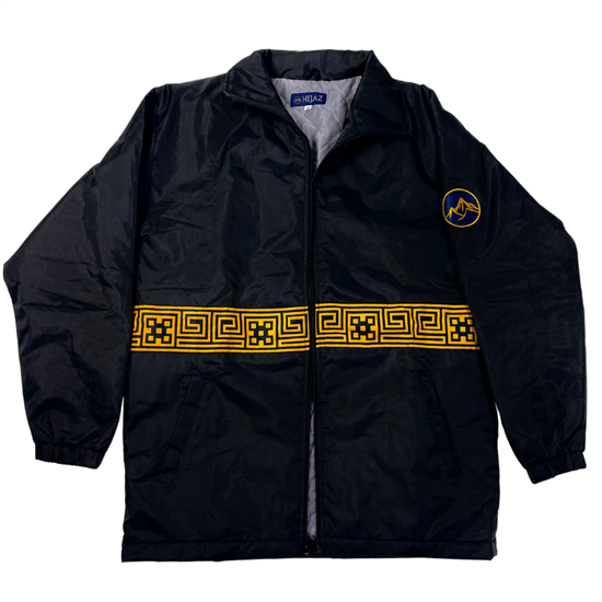 Hijaz Meander Nightwalker Padded Jacket Retro Patch in Black - JK001