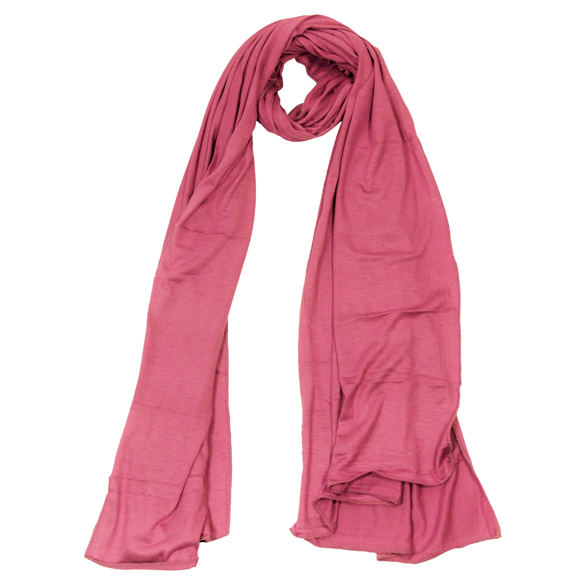 Pink Super Stretch Rectangle Women's Scarf Jersey Hijab - HJ273