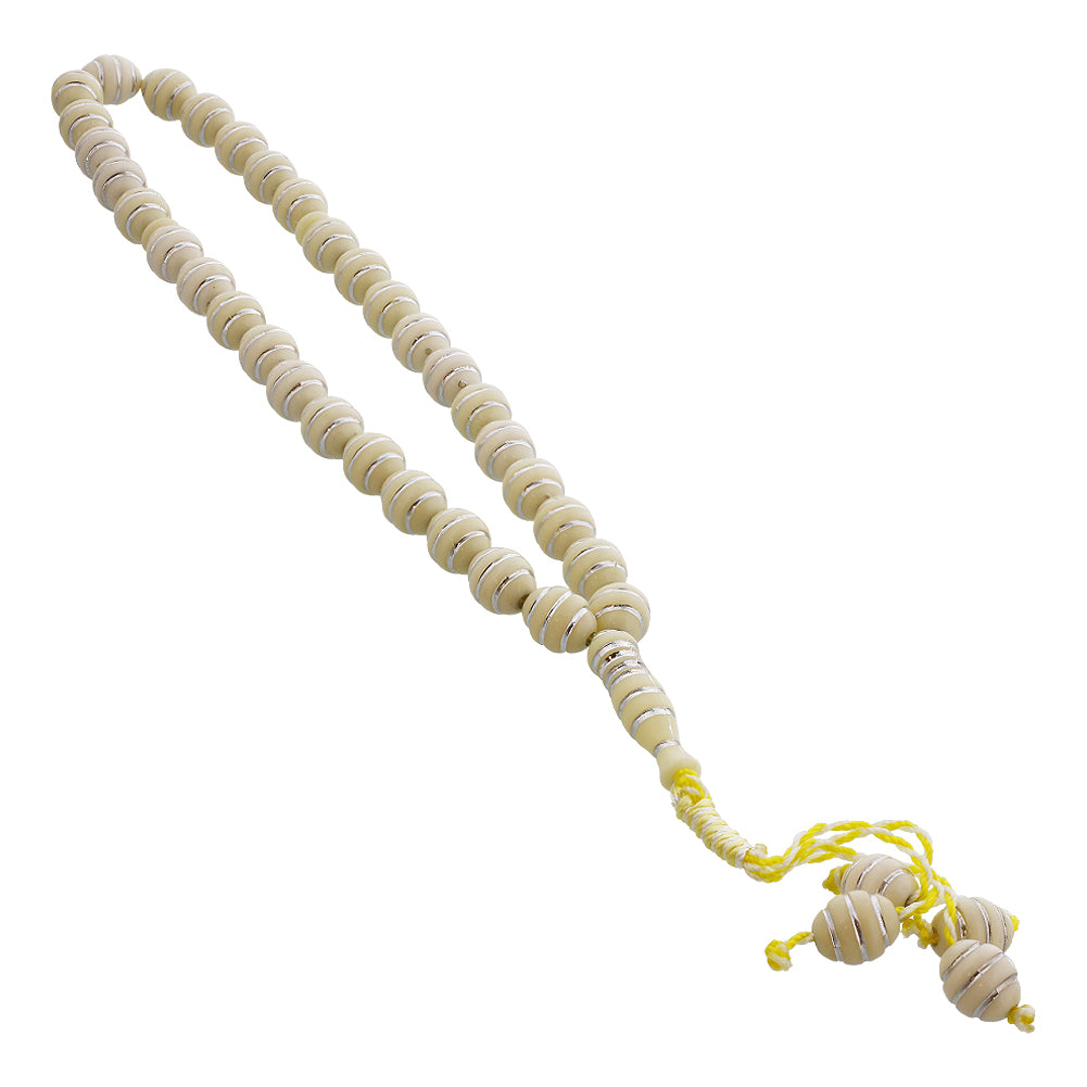 33 Count Egg Shell Colored Rosary Prayer Bead Misbaha with Horizontal ...