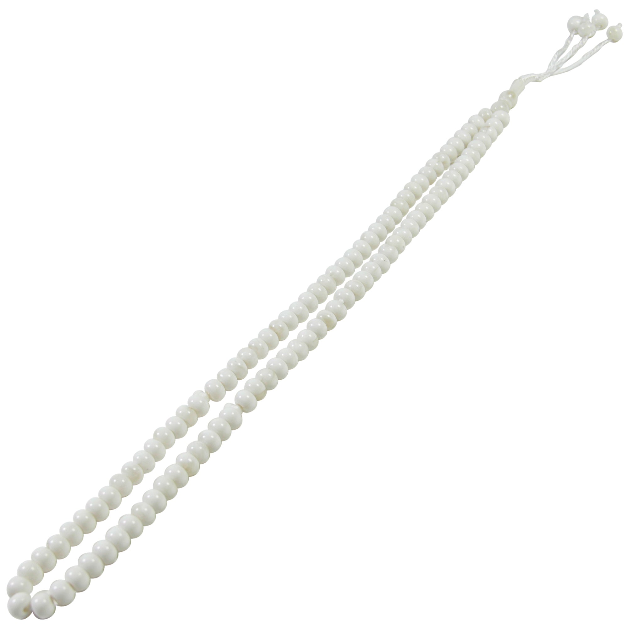 99 Count Plain White Plastic Prayer Dikr Beads with Sections - TB226